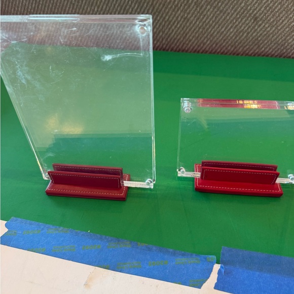 Coach | Other | Coach Red Leather And Acrylic Picture Frames | Poshmark